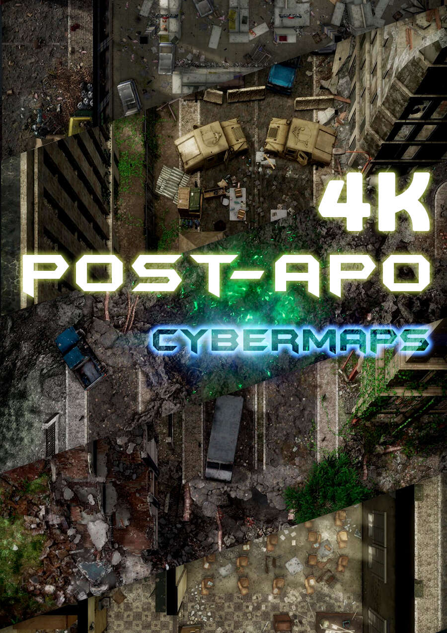 Cybermaps Post-Apocalyptic Bundle 4K [BUNDLE] - Animated Dungeon Maps ...
