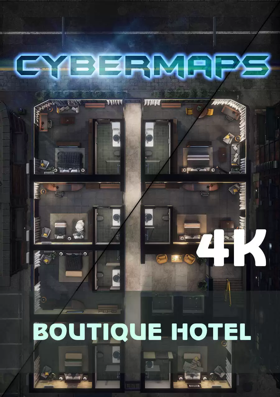 Cybermaps: Boutique Hotel 4k - Animated Dungeon Maps | DriveThruRPG