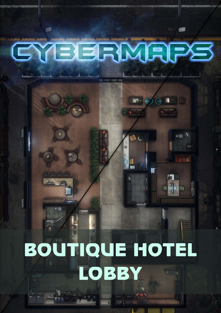 Cybermaps: Boutique Hotel Lobby - Animated Dungeon Maps | DriveThruRPG