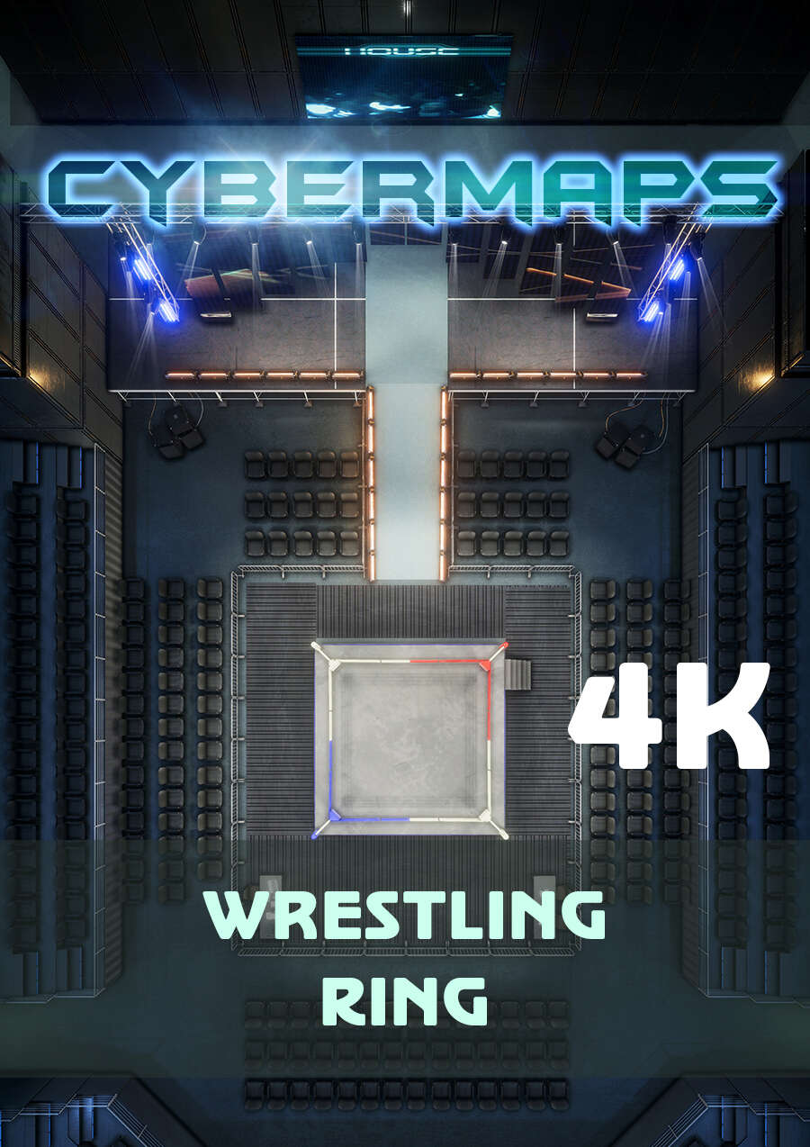 Cybermaps: Wrestling Ring 4k - Animated Dungeon Maps | DriveThruRPG