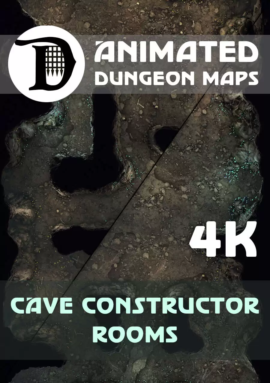 Animated Dungeon Maps: CAVE CONSTRUCTOR Rooms 4k - Animated Dungeon ...