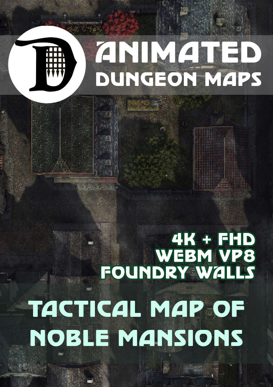 Animated Dungeon Maps: Tactical Map of Noble Mansions - Animated Dungeon Maps | DriveThruRPG