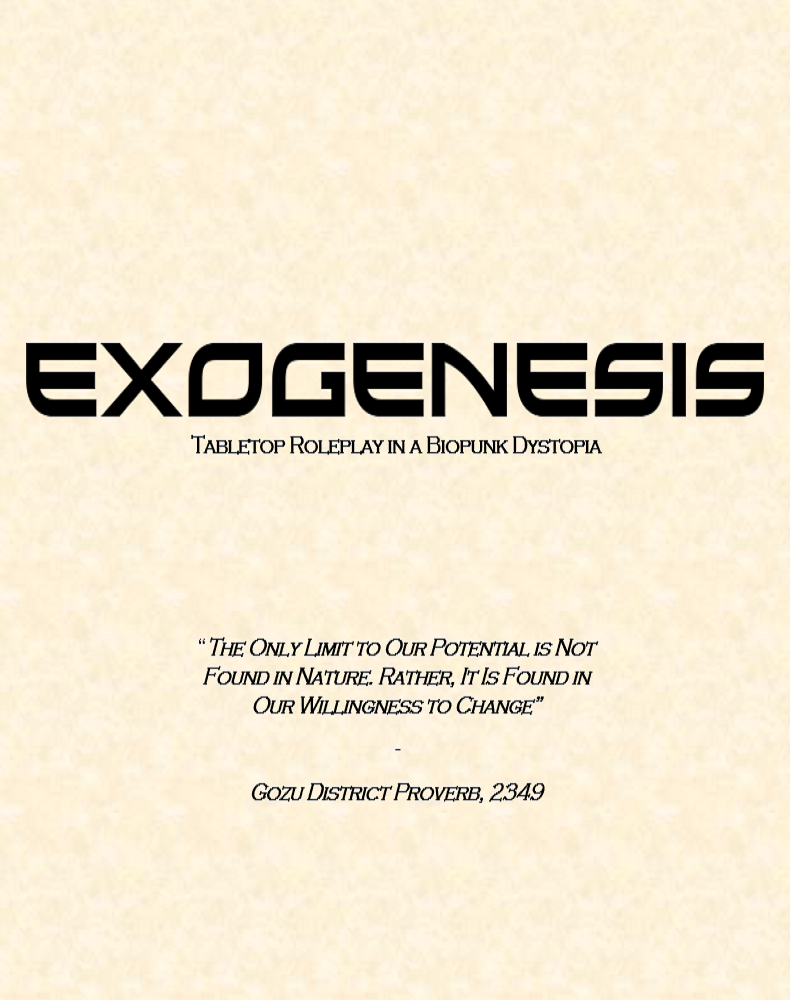 Exogenesis Core Rulebook - Dead Water Games | DriveThruRPG