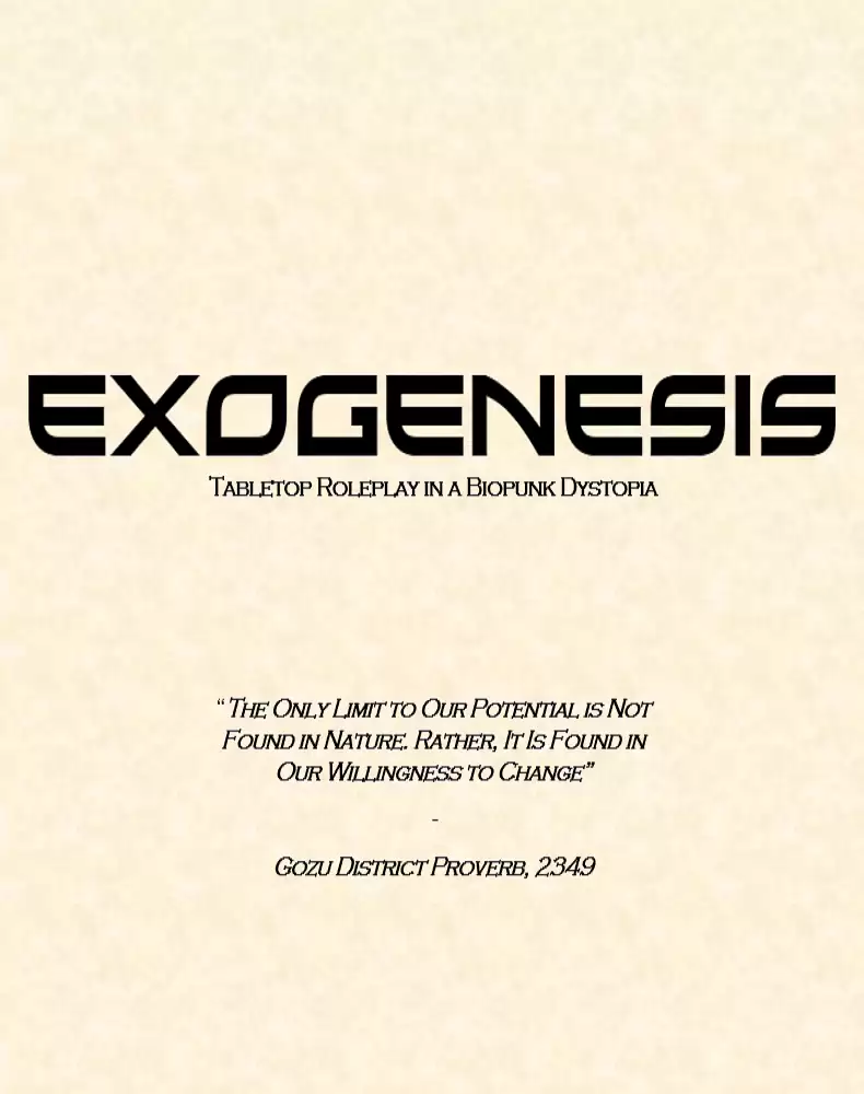 Exogenesis Core Rulebook - Dead Water Games | DriveThruRPG