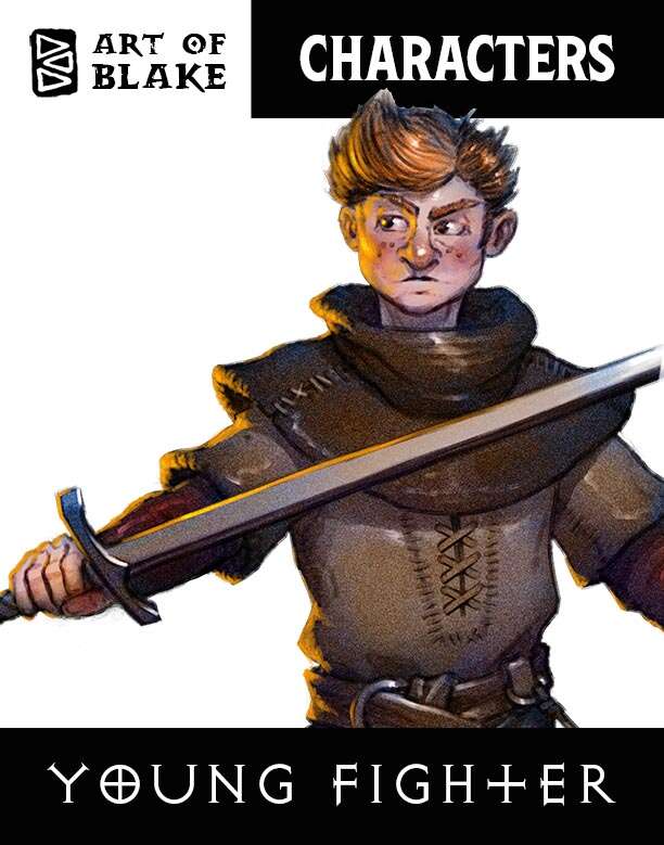 Character Stock Art - Young Fighter - Color - artofblake | DriveThruRPG