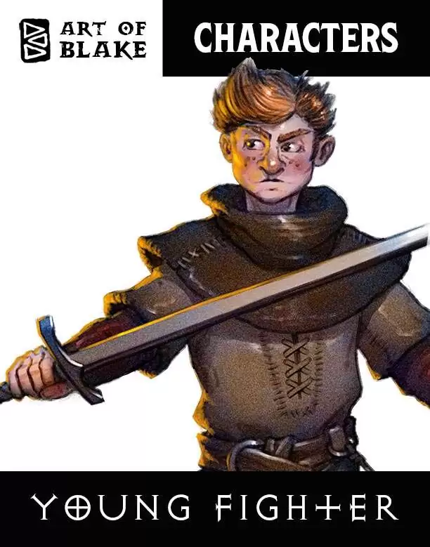 Character Stock Art - Young Fighter - Color - artofblake | DriveThruRPG