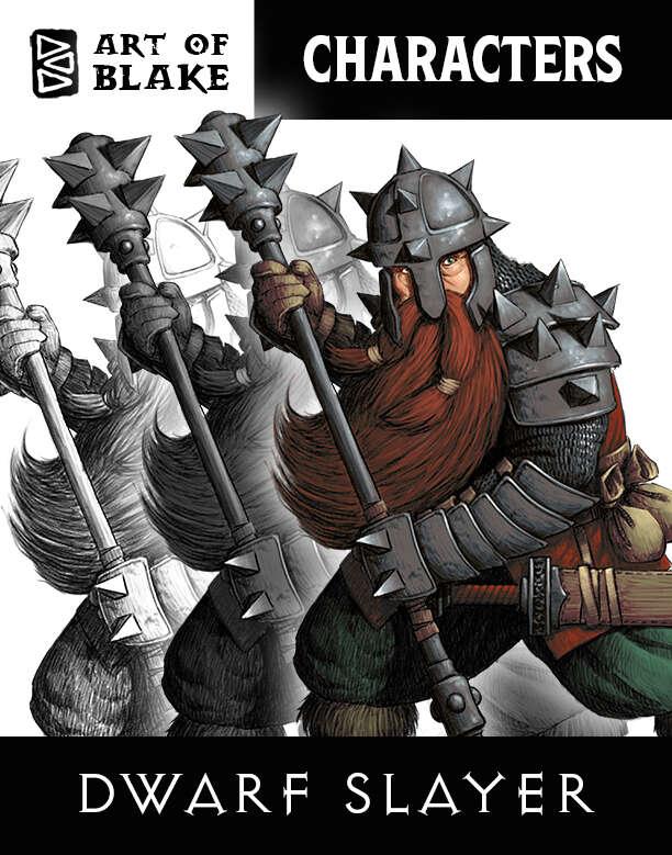 Character Stock Art - Dwarf Slayer Art Pack - artofblake | DriveThruRPG