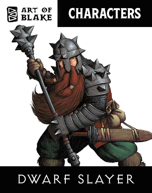 Character Stock Art - Dwarf Slayer - Color - artofblake | DriveThruRPG