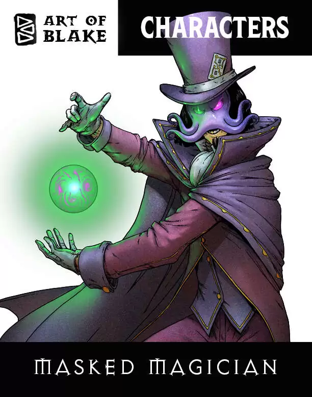 Character Stock Art - Masked Magician - Color - artofblake | DriveThruRPG