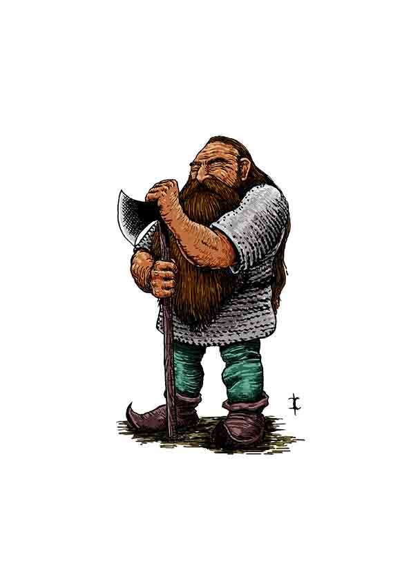 Colored Elegant Dwarf - Half Page - Castilho | DriveThruRPG