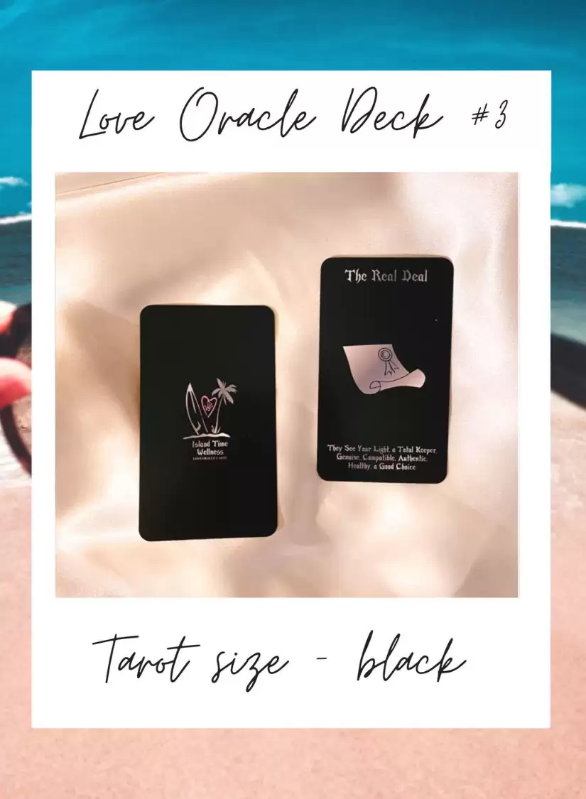 Island Time Wellness Love Oracle Cards 3 Tarot Size Black With Silver ...