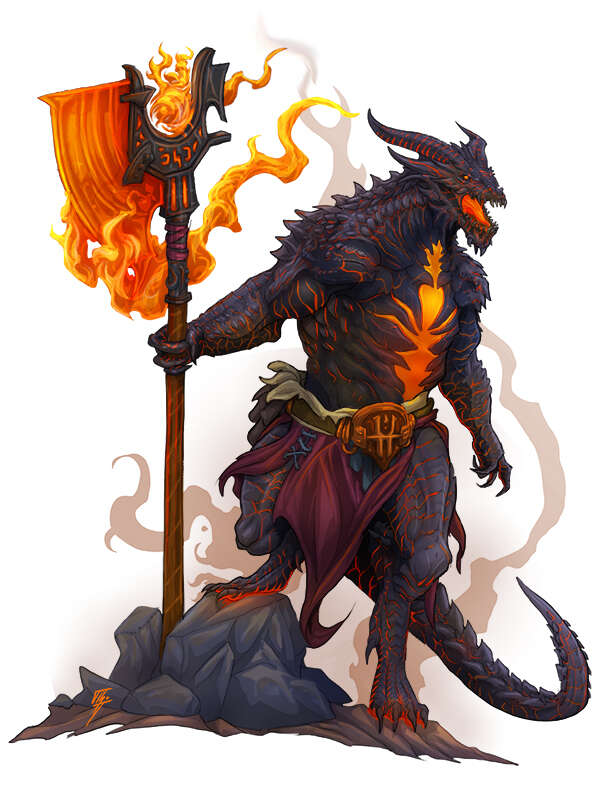Creature or Character Art - Obsidian Dragonborn Barbarian - RPG Stock ...