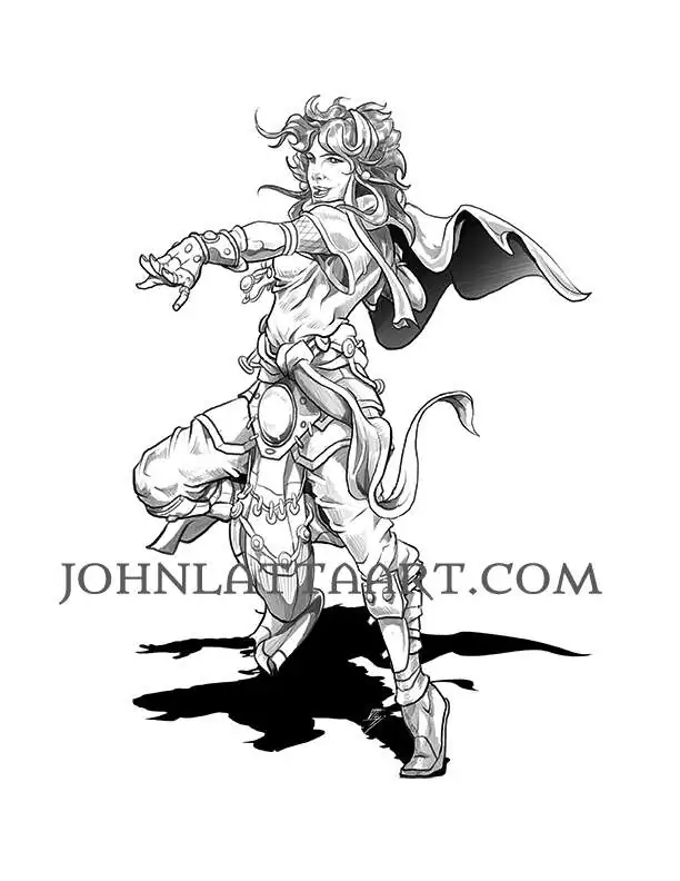 Character Art - Line Art - Festival Reveller - RPG Stock Art - John ...