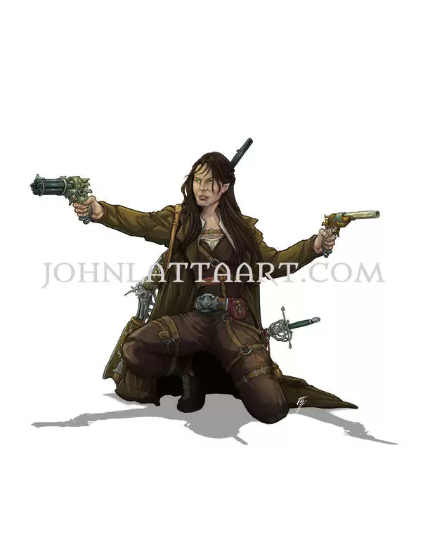 Character Art - Half Elf Gunslinger - RPG Stock Art - John Latta Art ...