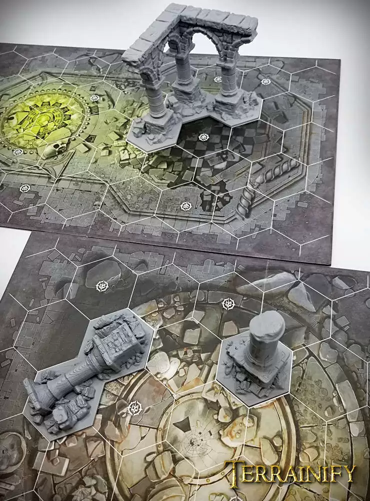 WHU Season 1 - 3D Printable Miniature Hex Terrain Ruins - Red Mage ...