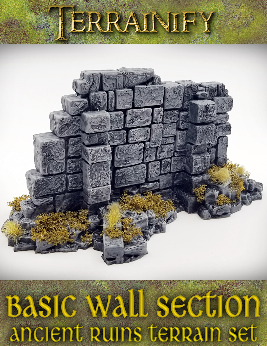 Ancient Ruins: Basic Wall Section - Red Mage Games | DriveThruRPG