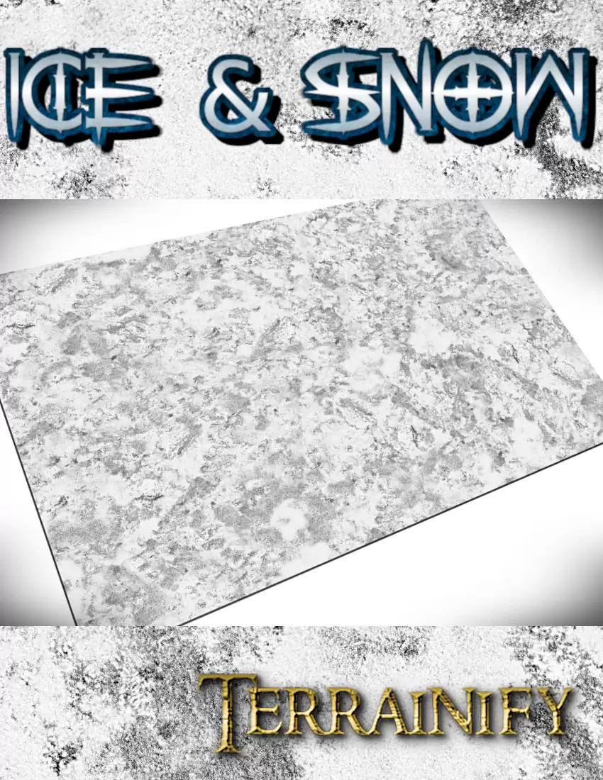 Ice and Snow Gaming Mat 44x30 Combat Patrol Incursion - Red Mage Games ...