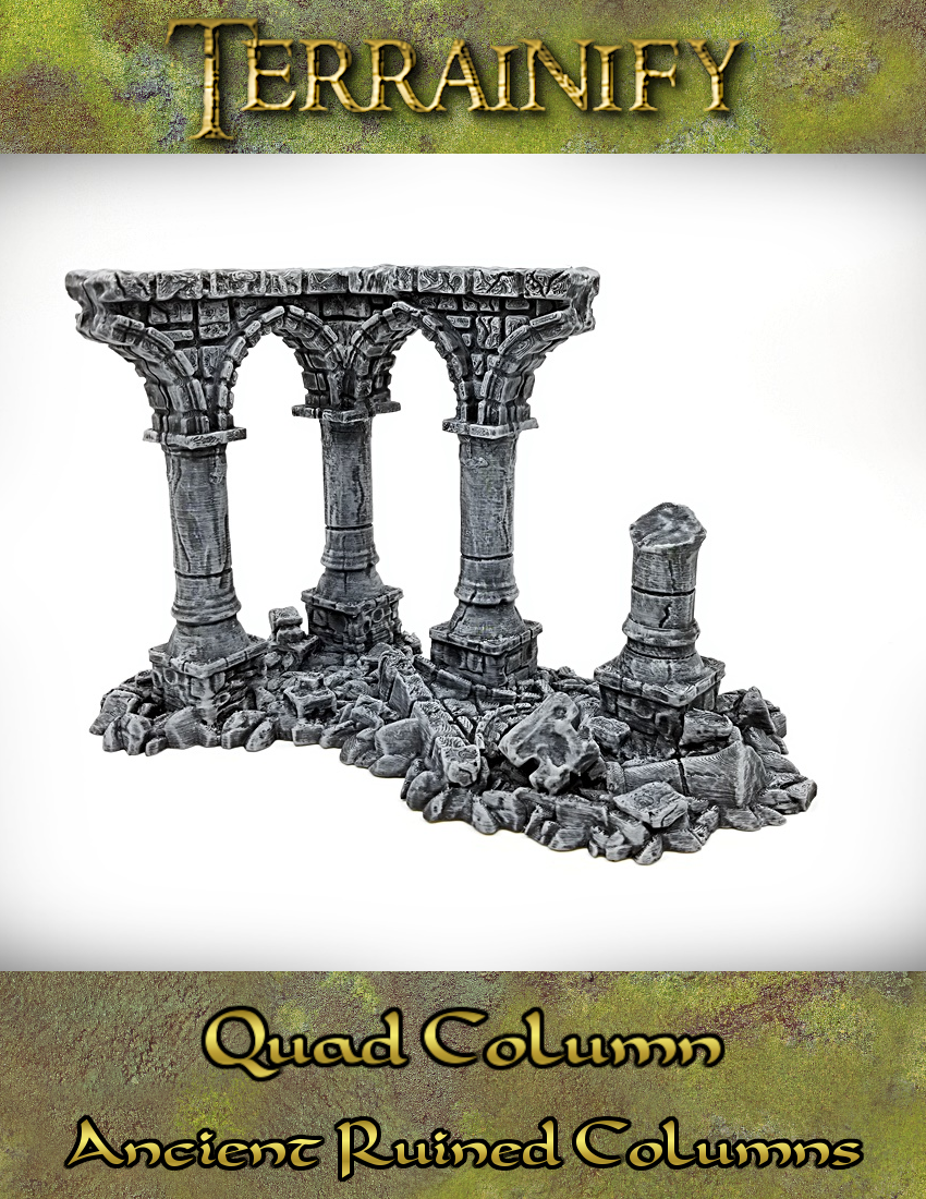Ancient Ruined Columns: Quad Column - Red Mage Games | DriveThruRPG