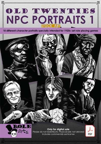 Old Twenties NPC Portraits 1 - Role Arts | DriveThruRPG