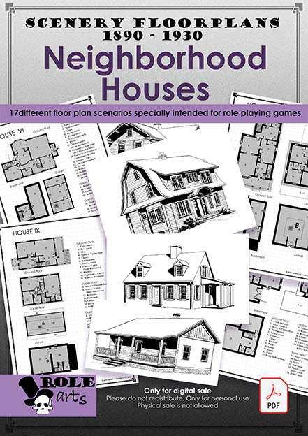SCENERY FLOORPLANS - Neighborhood Houses - Role Arts | DriveThruRPG