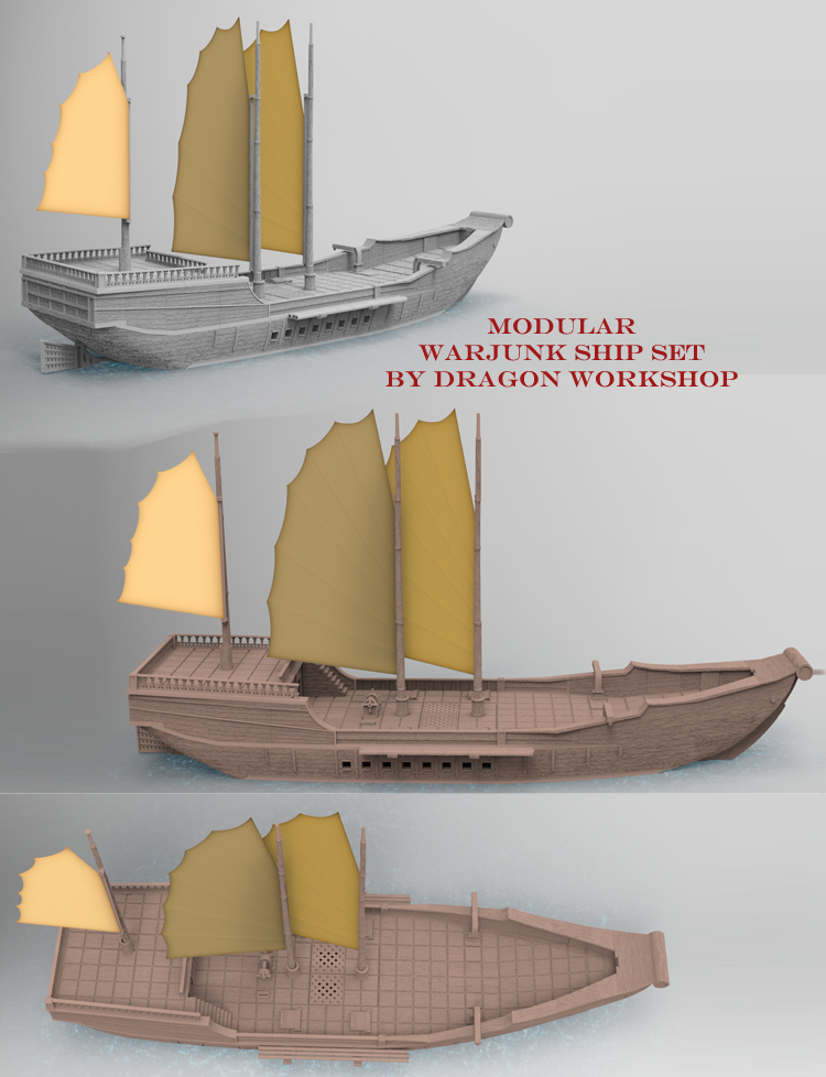 Modular War Junk Ship Set - Dragon Workshop | DriveThruRPG