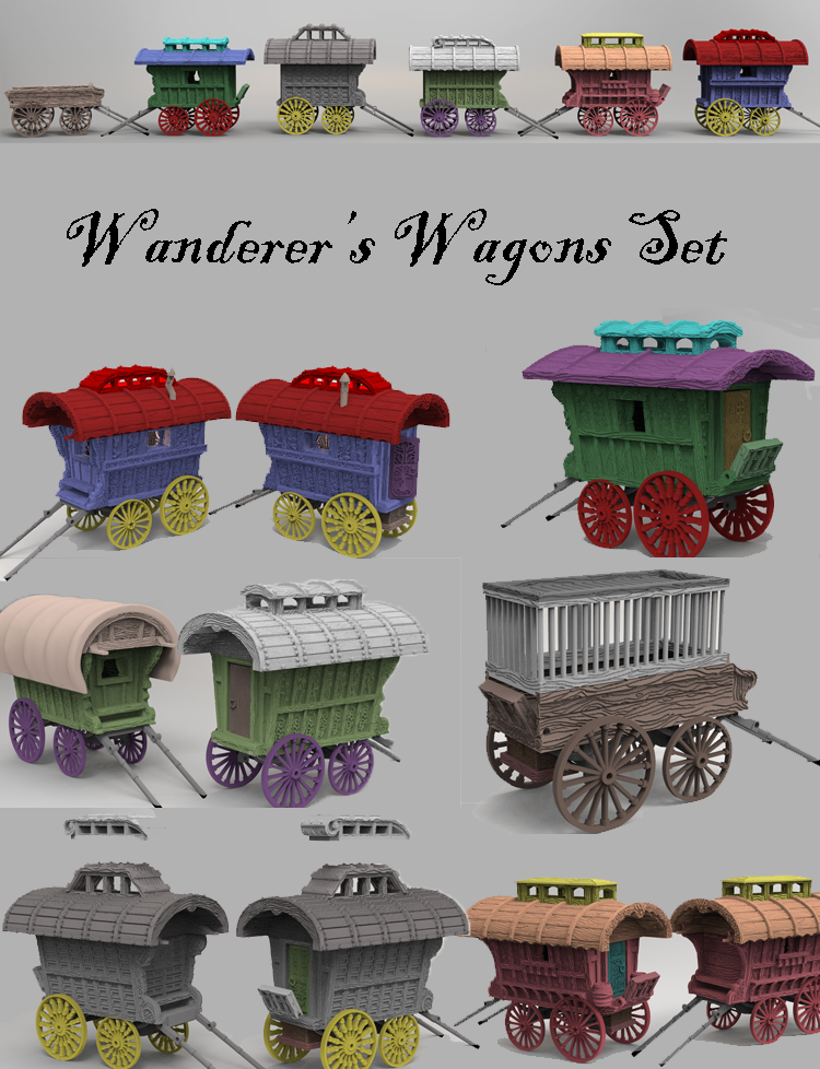 Modular Wanderer's Wagons Set - Dragon Workshop | DriveThruRPG