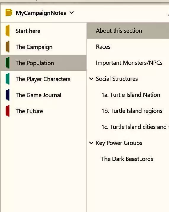 DM's Campaign Notebook (OneNote) - OneNoteDM | DriveThruRPG