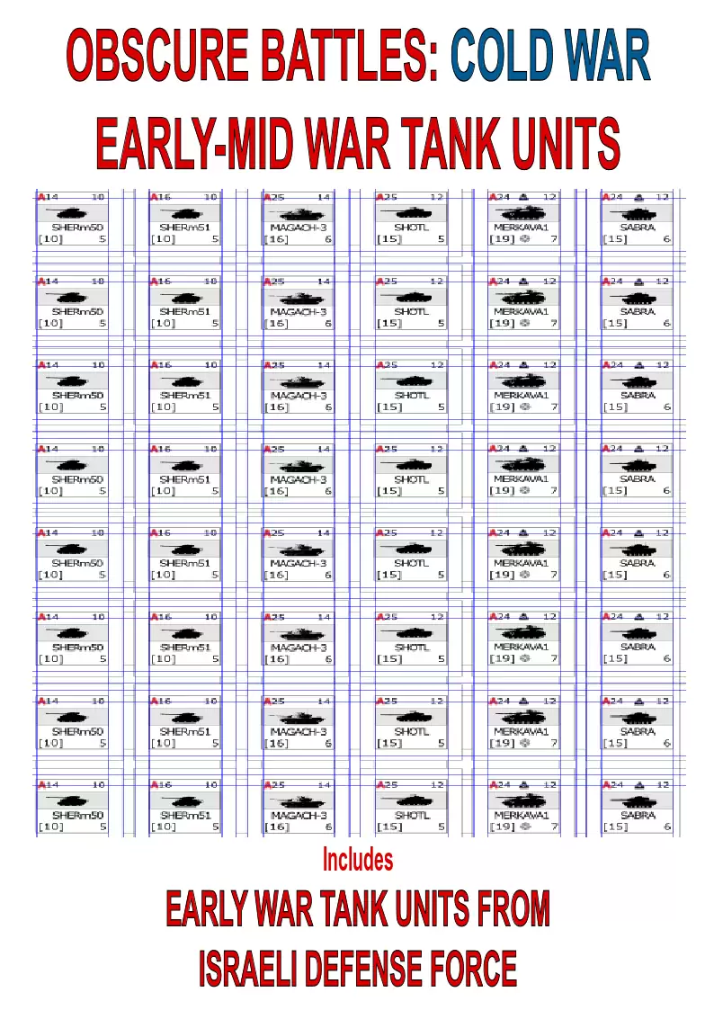 OBSCURE BATTLES 2 - COLD WAR - EXTRA TANK UNITS FOR THE IDF- Early ...