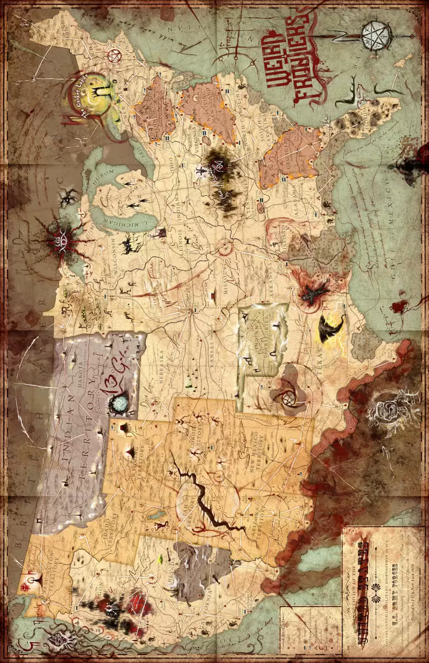 Weird Frontiers Trail Map - Stiff Whiskers Press | DriveThruRPG