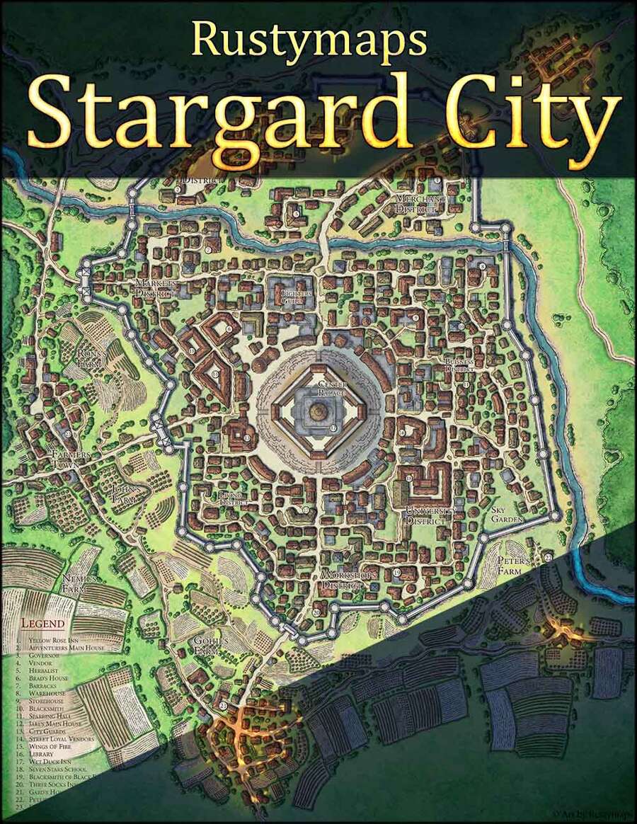 Stargard City Map Pack - Rustymaps | DriveThruRPG