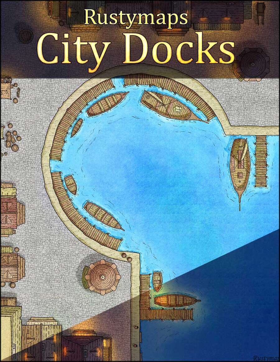 City Docks Map Pack - Rustymaps | DriveThruRPG