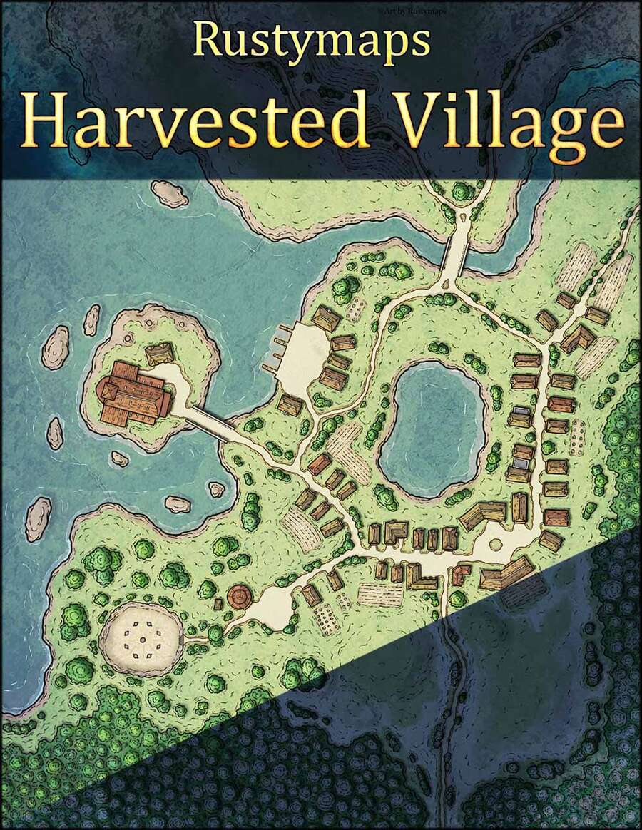 Harvested Village Map Pack - Rustymaps | DriveThruRPG