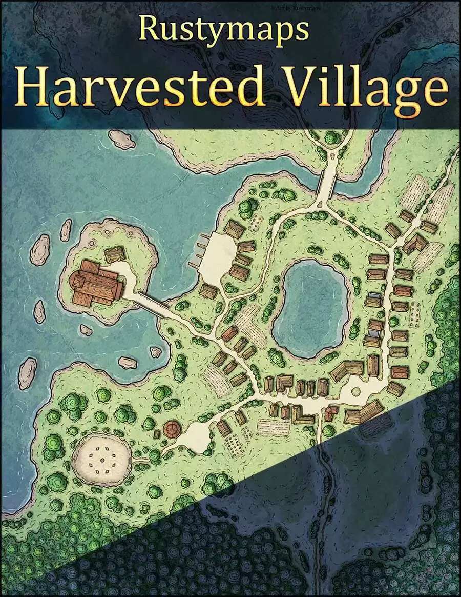 Harvested Village Map Pack - Rustymaps | DriveThruRPG