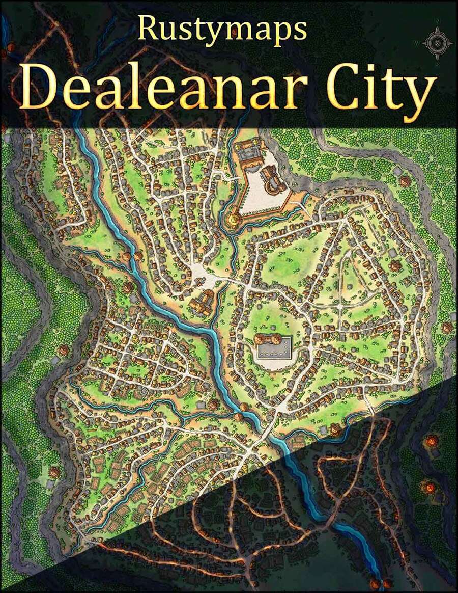Dealeanar City Map Pack - Rustymaps | DriveThruRPG