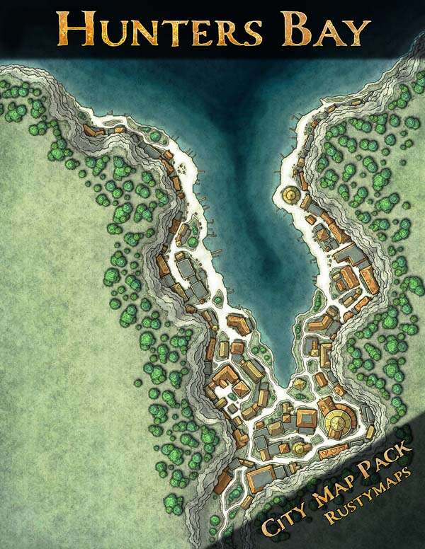 Hunters Bay City Map Pack - Rustymaps | DriveThruRPG