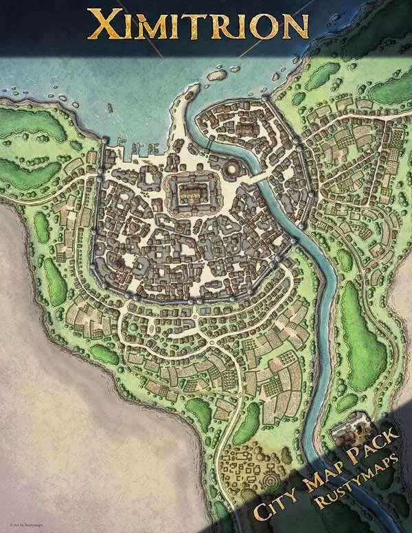 Ximitrion City Map Pack - Rustymaps | DriveThruRPG