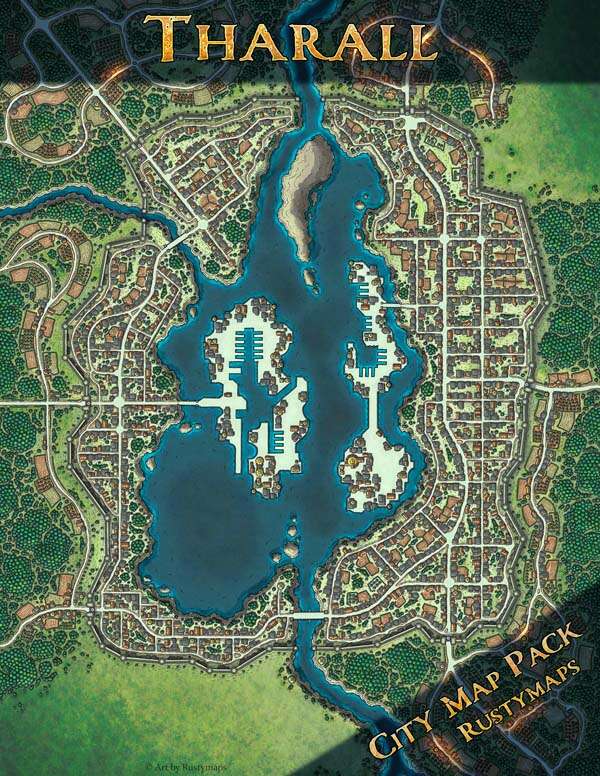 Tharall City Map Pack - Rustymaps | DriveThruRPG