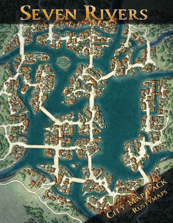 Seven Rivers City Map Pack - Rustymaps | DriveThruRPG