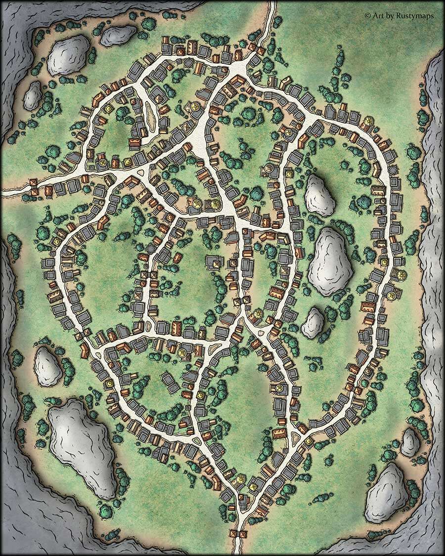 Hovertree Village Map Pack - Rustymaps | DriveThruRPG