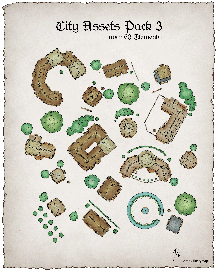 City Asset Pack - III - Rustymaps | DriveThruRPG