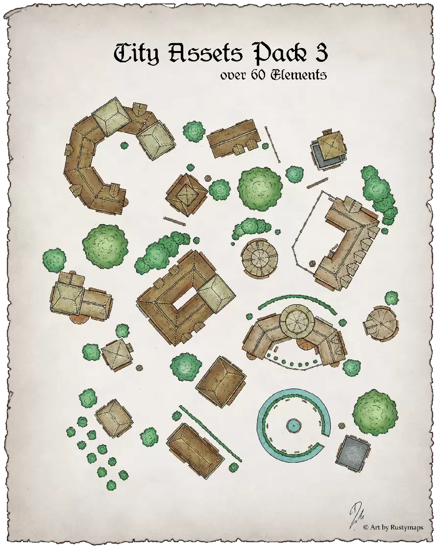 City Asset Pack - III - Rustymaps | DriveThruRPG