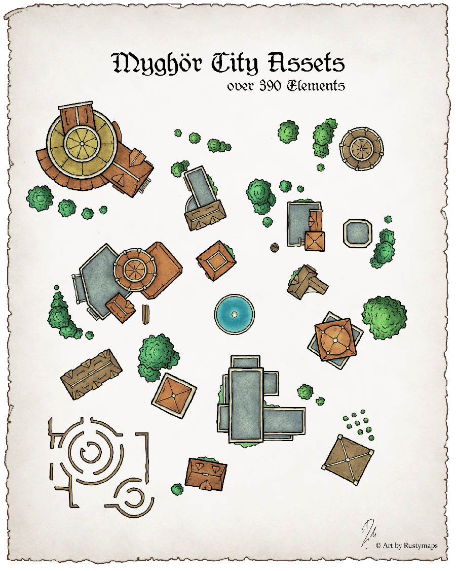 Myghör City Assets Pack - Rustymaps | DriveThruRPG