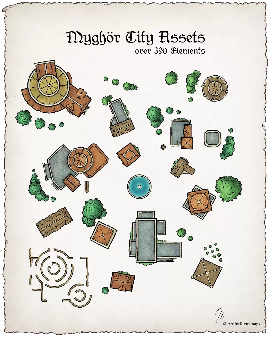 Myghör City Assets Pack - Rustymaps | DriveThruRPG