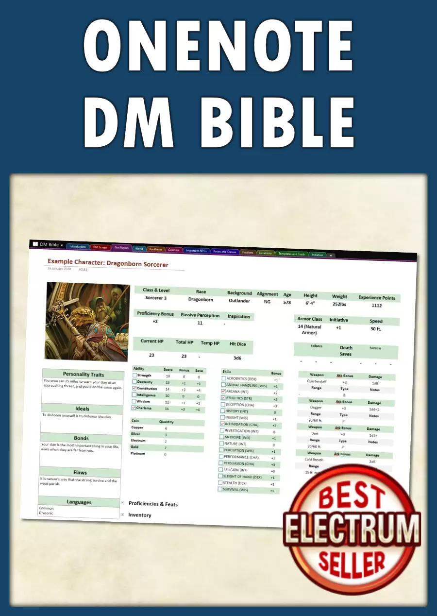 The 5e OneNote DM Bible - Icarus Games | DriveThruRPG