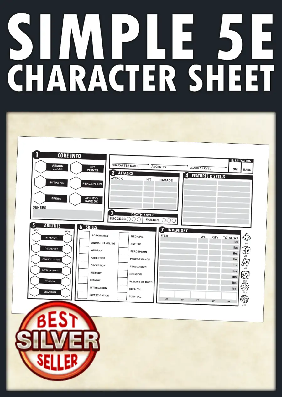 Simple 5e Character Sheets - Icarus Games | DriveThruRPG