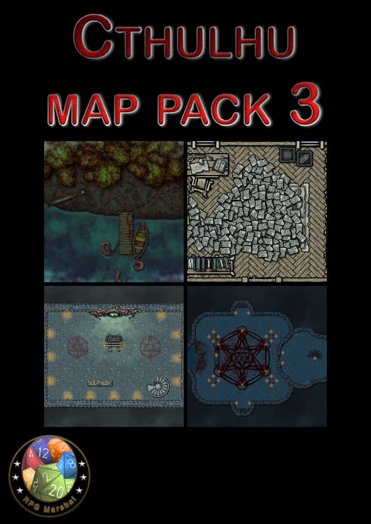 Cthulhu Map Pack 3 - RPG Marshal | Dark | DriveThruRPG