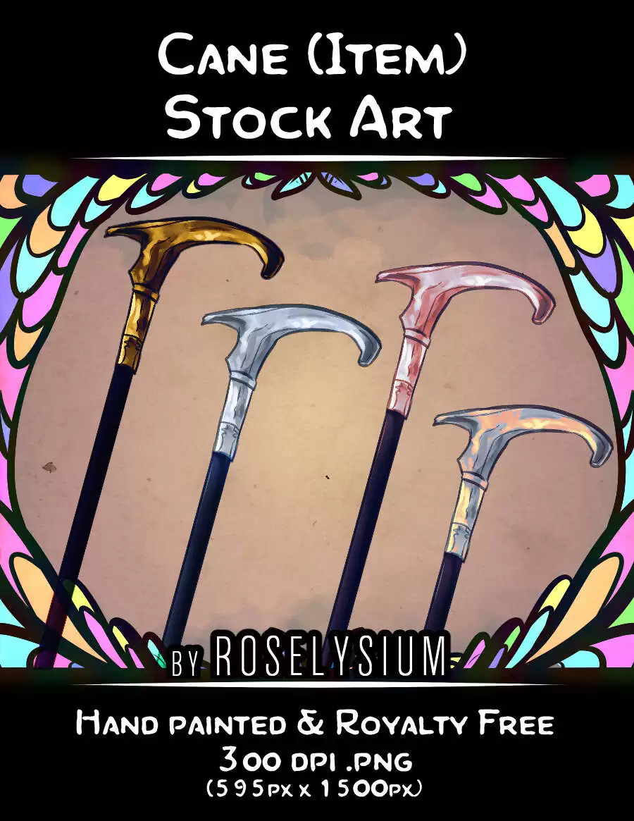 Cane (Item) - Disability Rep Stock Art - Roselysium | Stock Art - Items ...