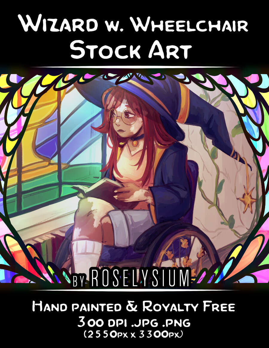 Wizard w. Wheelchair - Disability Rep Stock Art - Roselysium | Stock Art - Creatures & People ...