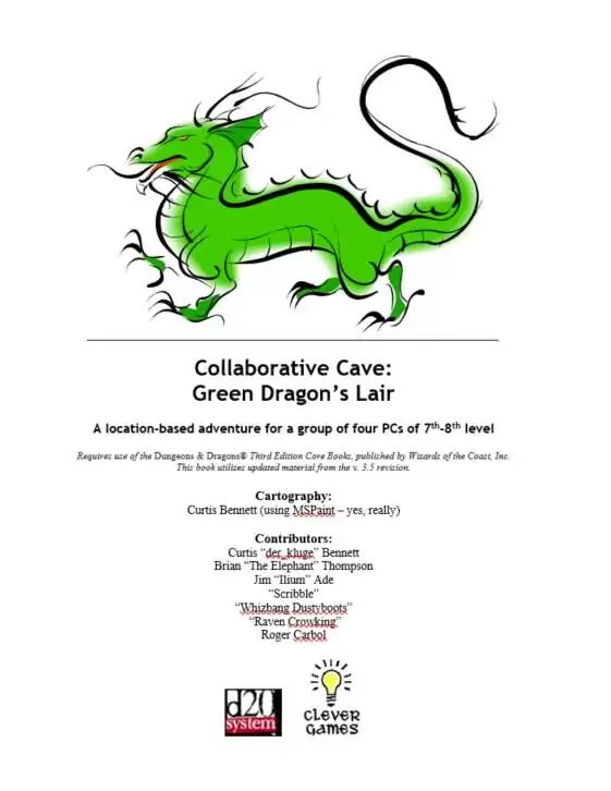 Collaborative Cave - Green Dragon's Lair - Clever Games | DriveThruRPG