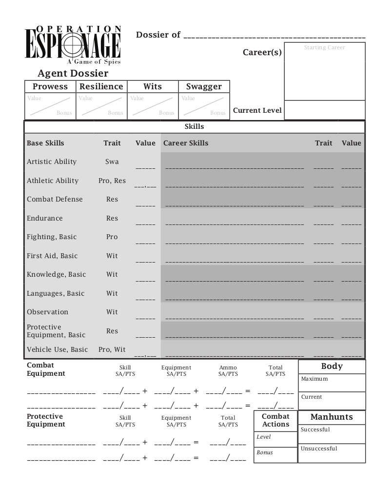Operation Espionage: A Game of Spies The Revised Edition -- Agent ...